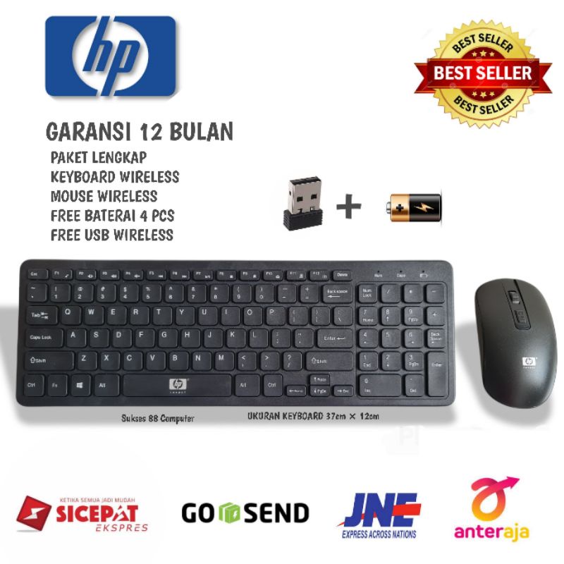 Jual HP Wireless Keyboard and Mouse Set Combo GKM520 Keys Fullsize ...