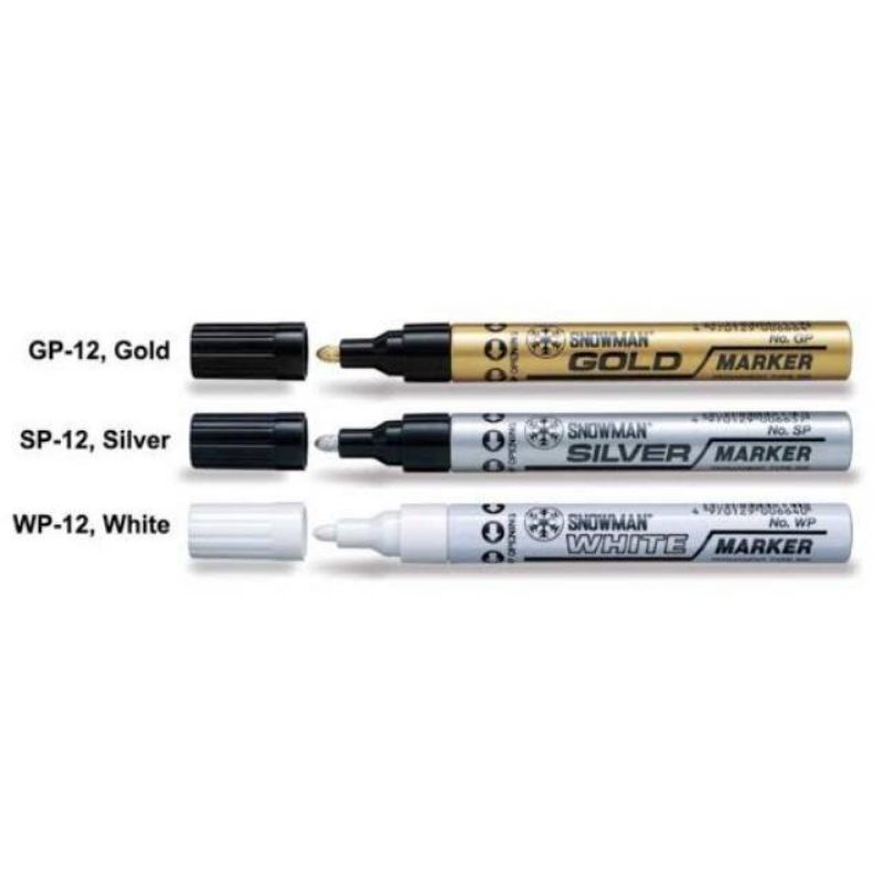 Jual Spidol Permanent SNOWMAN Paint Marker Medium/Fine/Extra Fine GOLD ...