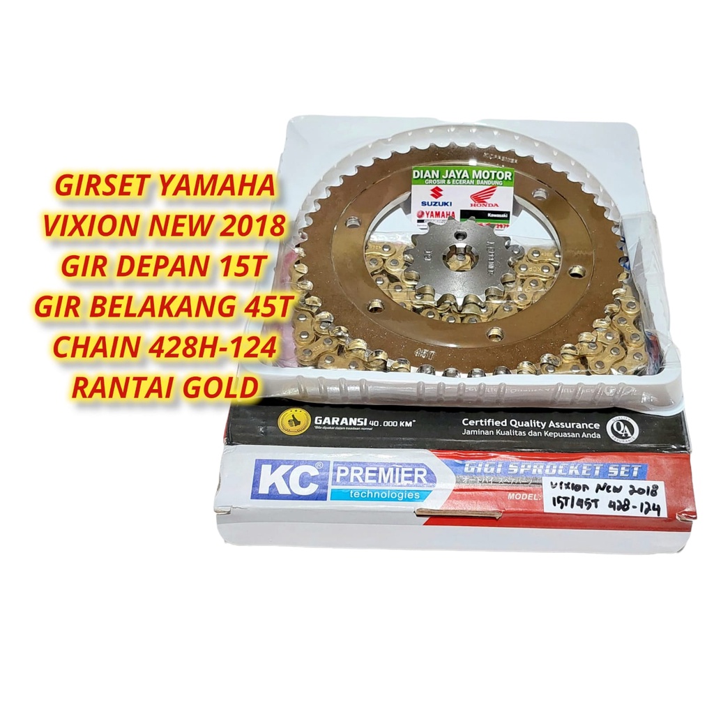 Jual KC Premier GIRSET GEARSET VIXION NEW 2018 GIR PAKET DEPAN BELAKANG ...
