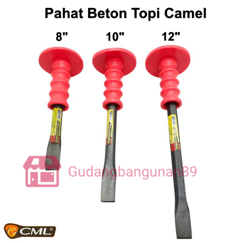 Jual Pahat Beton Batu Topi Rata CAMEL 8" 10" 12" Inch Gagang Bulat ...