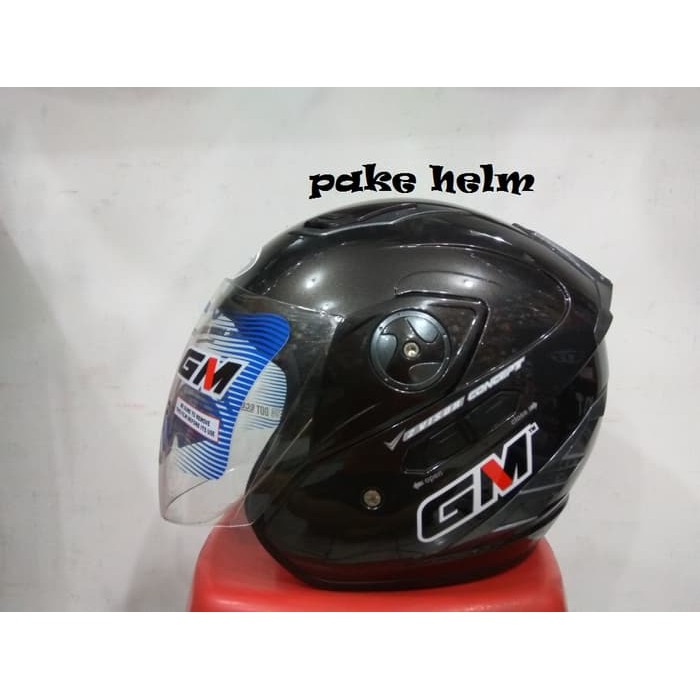 Jual BEST QUALITY HELM GM INTERCEPTOR SOLID DOUBLE VISOR ABU ABU TUA ...