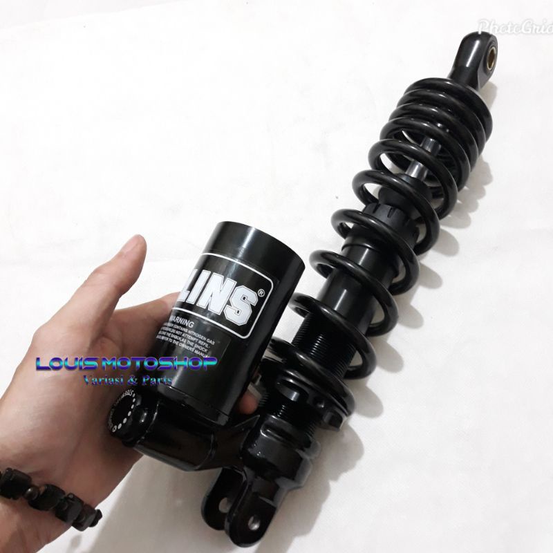 Jual shockbreaker ohlins tabung bawah full black 330mm shock matic MIO ...