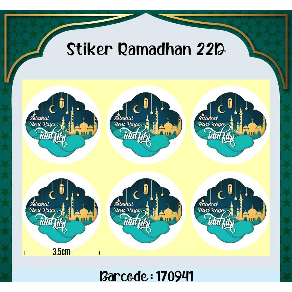 Jual STICKER RAMADHAN 22D (10LEMBAR) // STICKER LABEL SELAMAT HARI RAYA ...
