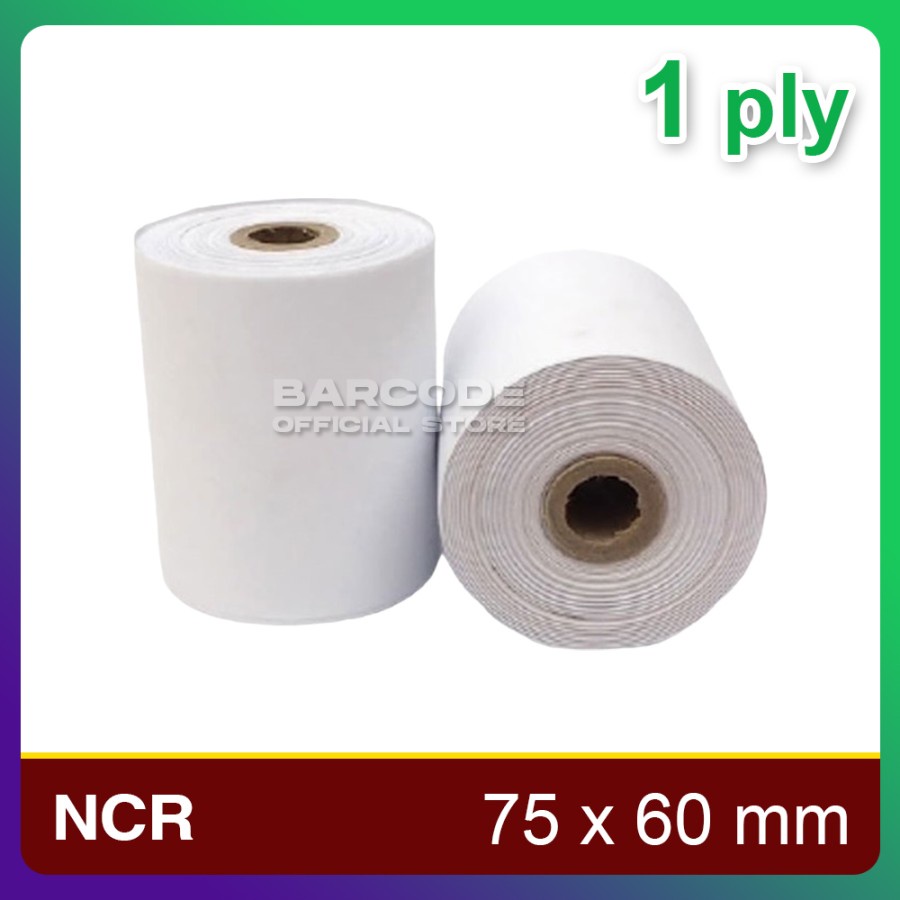 Jual KERTAS STRUK NCR 75 X 60 MM 1 PLY ROLL PRINTER DOT MATRIX EPSON ...