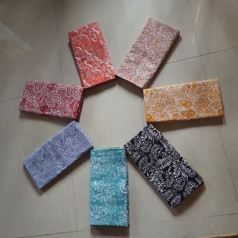 Jual kain batik pekalongan motif cap garutan satu warna proses manual ...