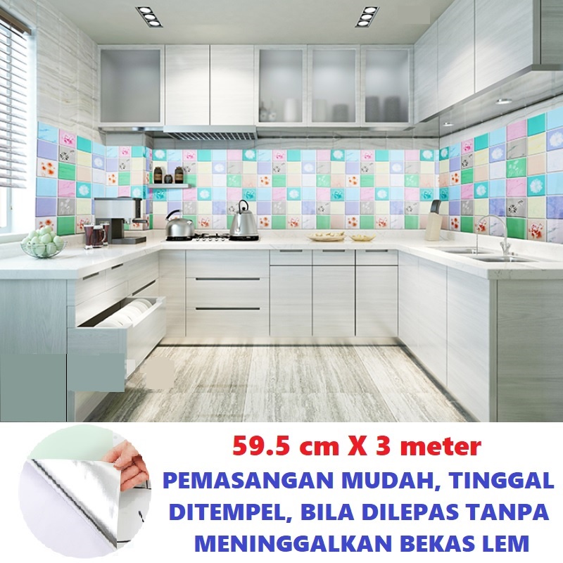 Jual Backsplash Kitchen Sticker Stiker Dinding Dapur Anti Panas Anti ...
