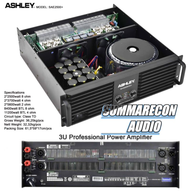 Jual POWER AMPLIFIER ASHLEY SAE 2500+ ORIGINAL 2 CHANNEL CLASS TD ...