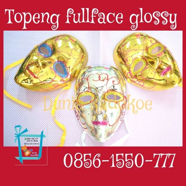 Jual Topeng full face glossy gold/silver untuk pentas | Shopee Indonesia