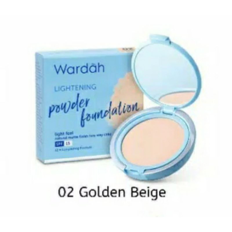 Jual Wardah Lightening Powder Foundation Light Feel 02 Golden Beige 12 ...
