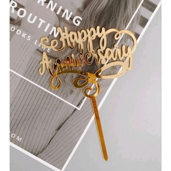 Jual TOPPER CAKE HAPPY ANNIVERSARY | Topper HAPPY WEDDING | Shopee ...