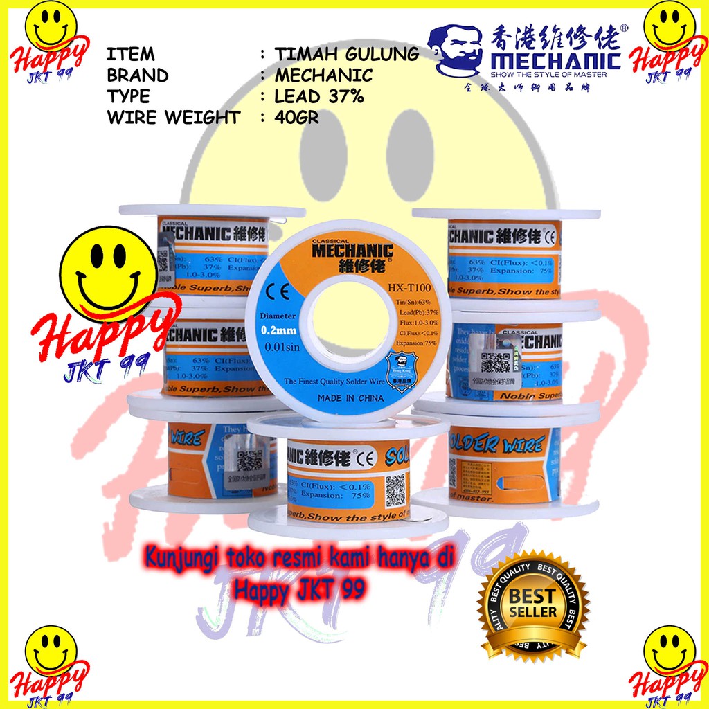 Jual [ HAPPY JKT 99 ] TIMAH GULUNG MECHANIC (0.2MM 40G)(0.4MM 40G)(0 ...