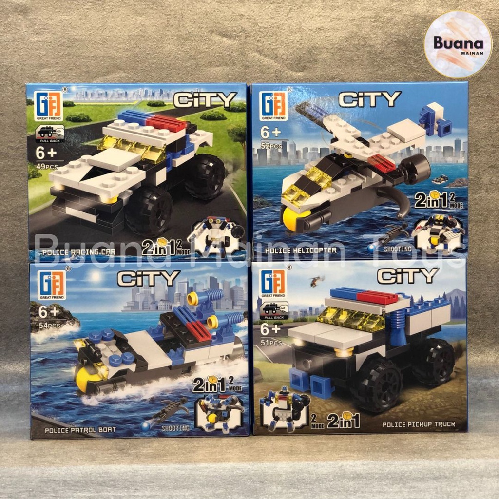 Jual BRICKS GREAT FRIEND CITY 4 IN 1 MAINAN EDUKASI ANAK MODEL POLICE ...