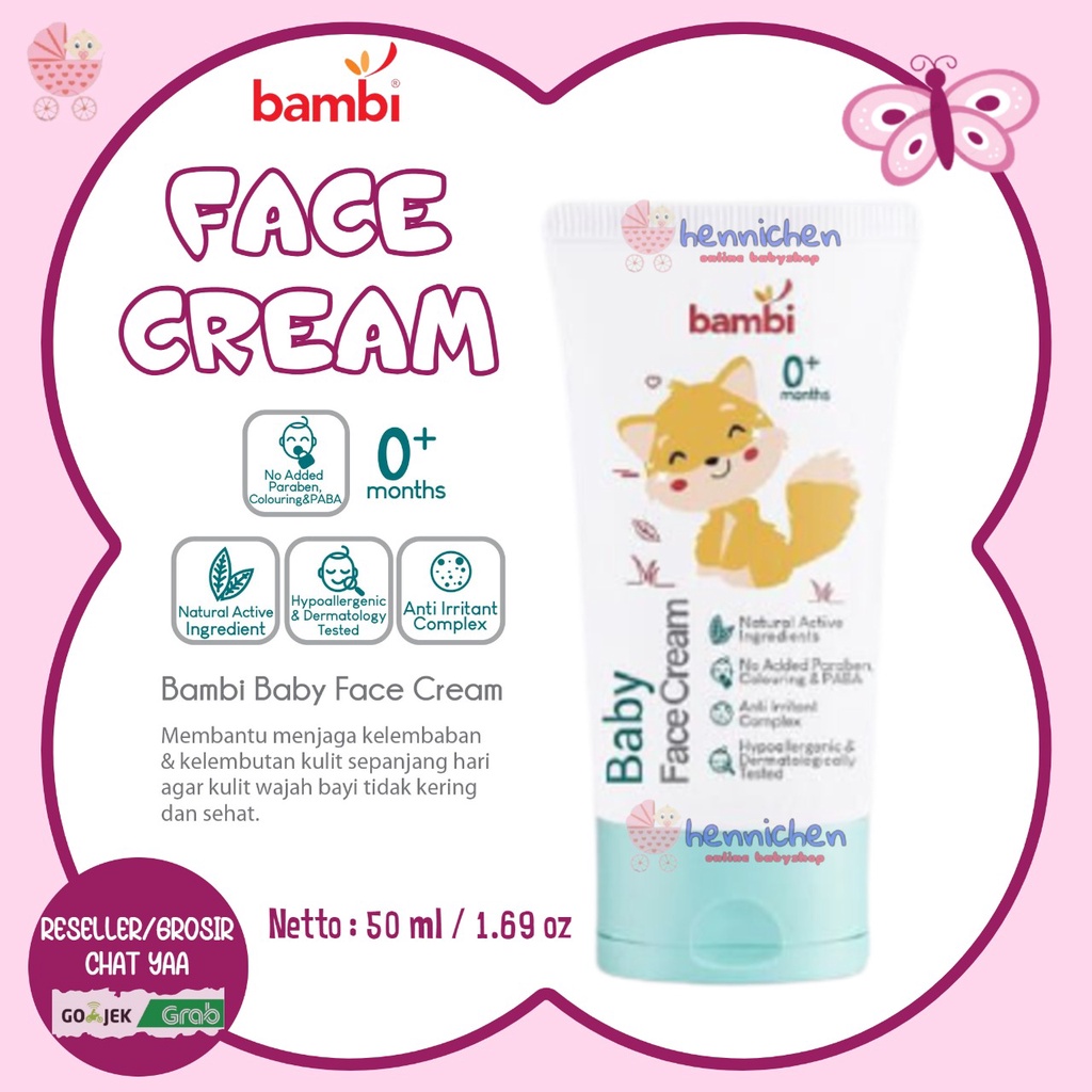Jual Bambi Baby Face Cream 50 ml KREM MUKA BAYI | Shopee Indonesia