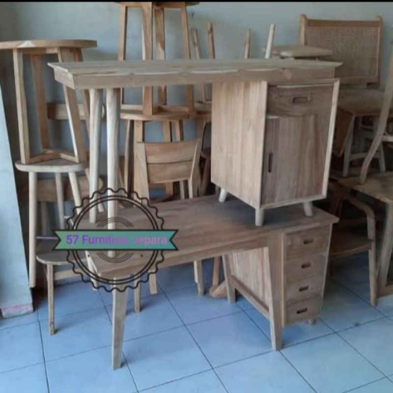 Jual Meja kerja jati - Meja kantor /belajar model retro mentahan ...