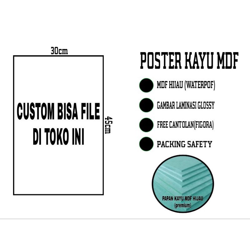 Jual POSTER KAYU MDF BISA CUSTOM FILE DI SENDIRI ATAU DI ETALASE ...
