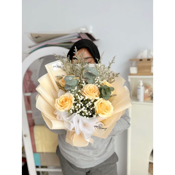 Jual FRESH ROSE BOUQUET 5 STEM - BUKET BUNGA MAWAR ASLI BUKET FRESH ...