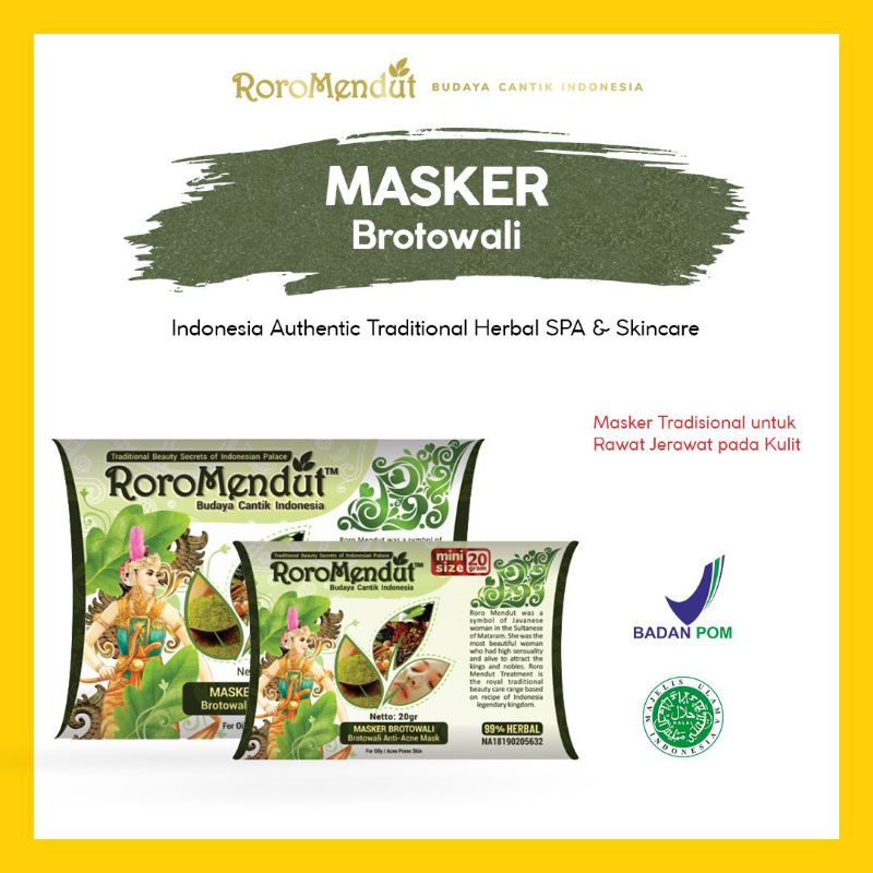 Jual [BAYAR DITEMPAT]MASKER BROTOWALI RORO MENDUT MINI SIZE 20 GR ANTI ...
