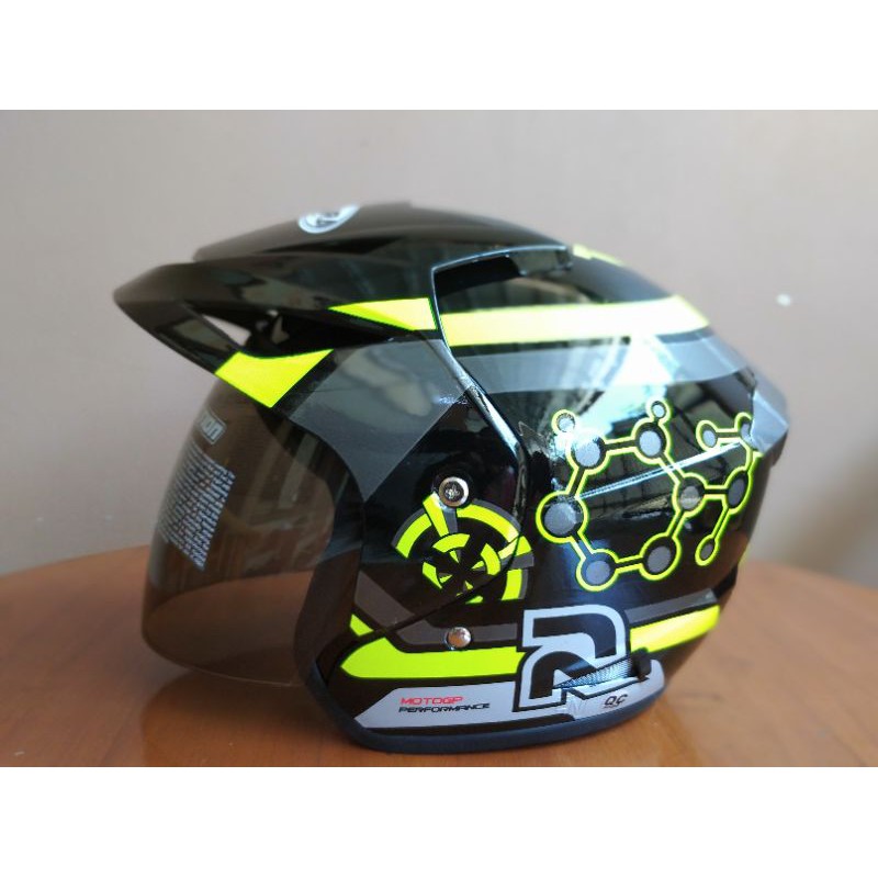 Jual HELM SNI DEWASA HALF FACE TAKIRA MOTIF R29 WARNA BLACK METALIK ...