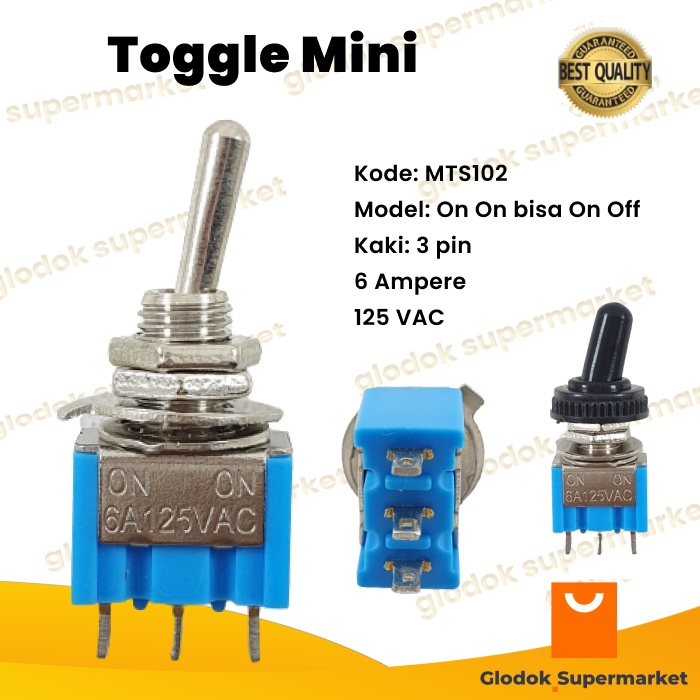 Jual Toggle Switch Mini 3 Pin On Off MTS102 Saklar Togle Kecil On On Kaki 3p | Shopee Indonesia