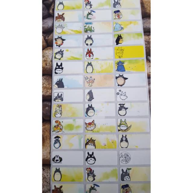 Jual STIKER LABEL NAMA WATERPROOF ANTI AIR TOTORO | Shopee Indonesia