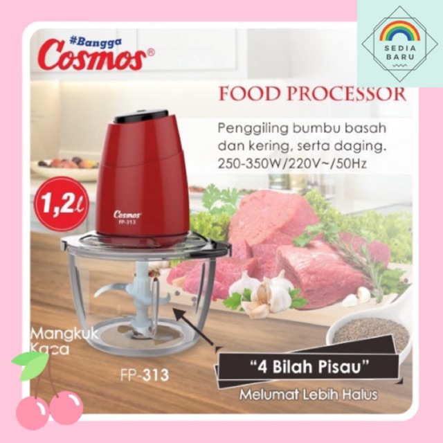 Jual Food processor Cosmos FP-313 Pelumat daging Chopper Cosmos 1.2 liter blender serbaguna ...