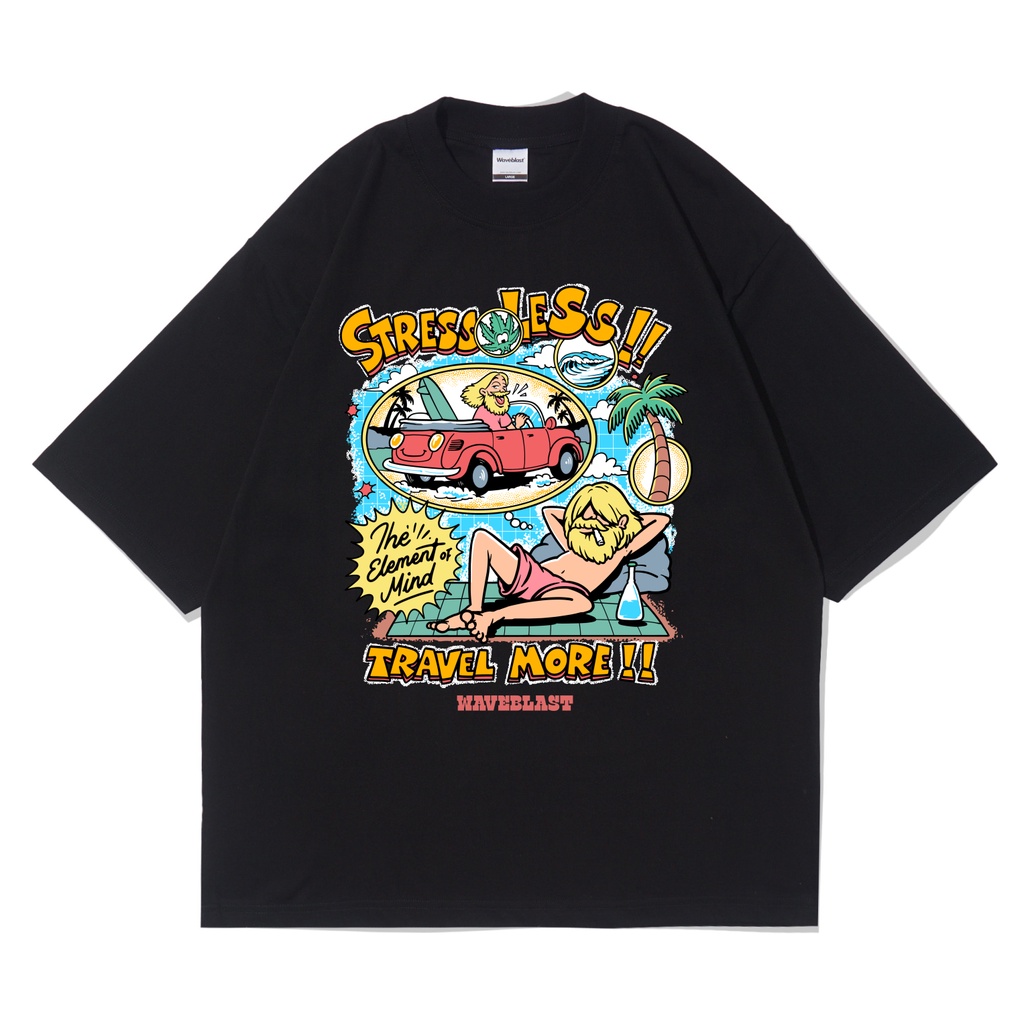 Jual Waveblast Oversize T-Shirt Stressless Black | Shopee Indonesia