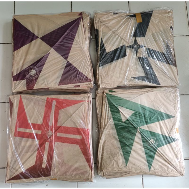 Jual layangan kertas sablon dasar warna warni mainan tradisional layang ...