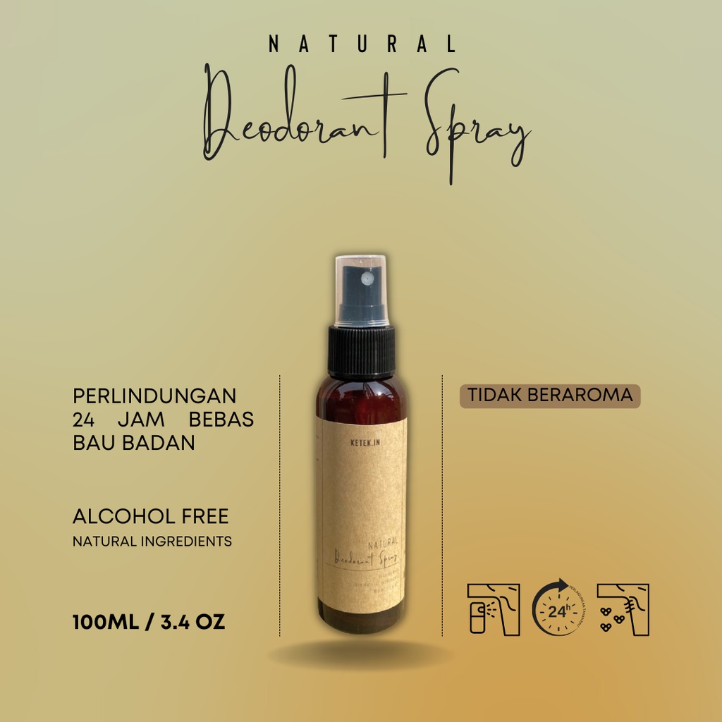 Jual 100ML / KETEK.in Natural Deodorant Spray 100ML / Penghilang Bau ...