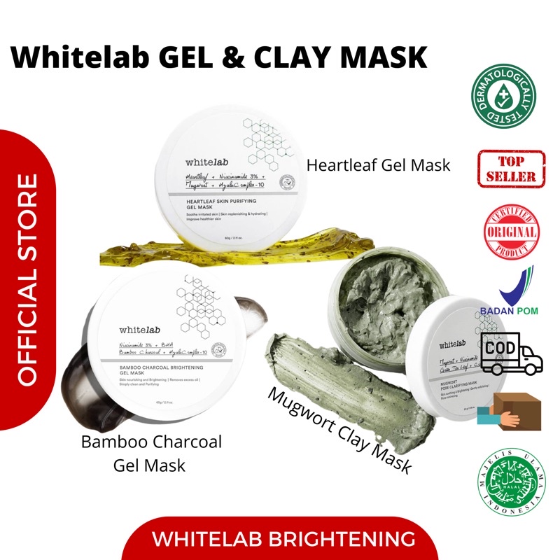 Jual READY STOCK Whitelab Mugwort Pore Clarifying Mask HEARTLEAF MASK ...
