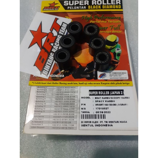 Jual Eceran Roller BRT Beat Scoopy spacy (Karbu) 7 8 9 10 11 12 Gram ... Jual Eceran Roller BRT Beat Scoopy spacy (Karbu) 7 8 9 10 11 12 Gram ...