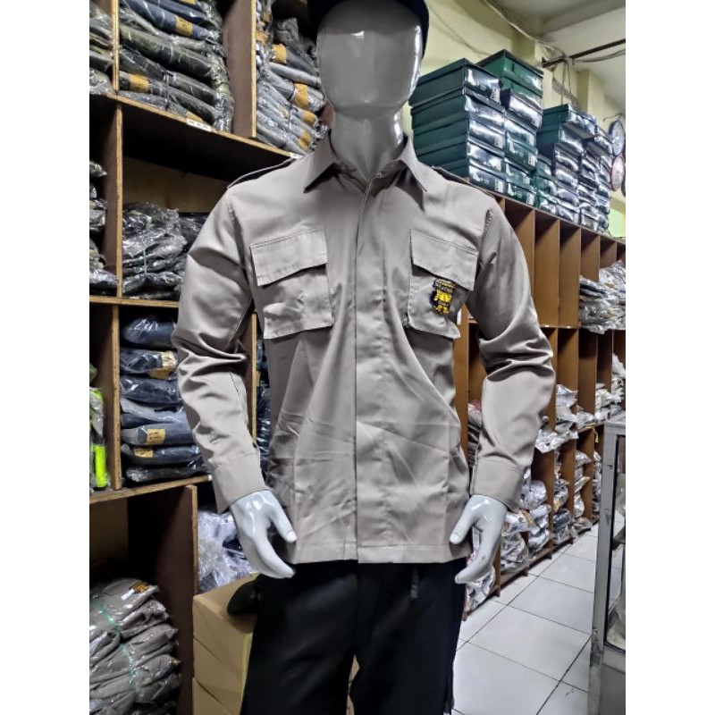 Jual Seragam PDL Satpam Coklat bahan American Drill ASLI | Seragam PDL ...
