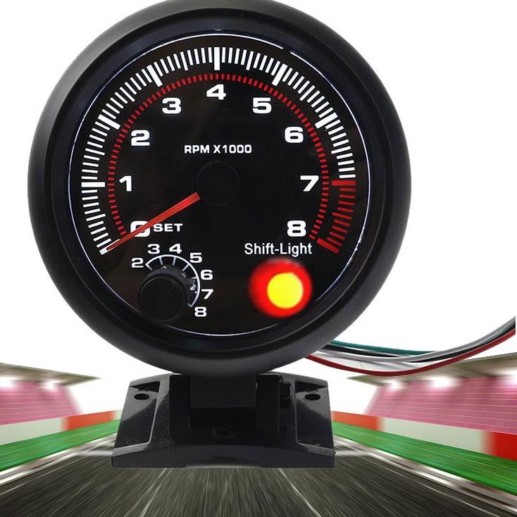 Jual Terbaik..!!Tachometer Mobil Universal Warna Hitam Ukuran 3.75 "0 ...