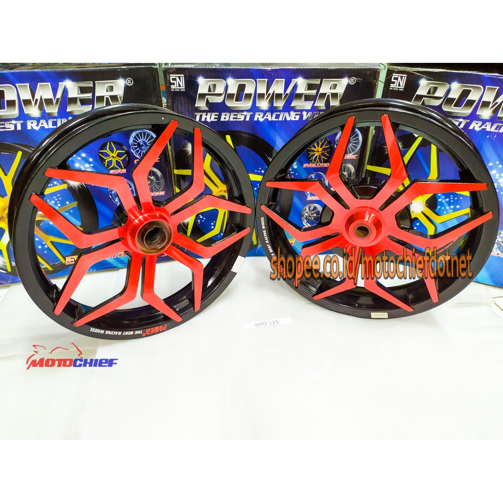 Jual Velg Racing Tapak Lebar Power Star Vario 125 / 150 Black/Red ...