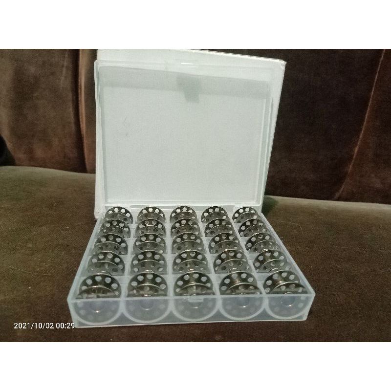 Jual 25 Spool + BOBBINS CASE / RUMAH SPULL / Tempat Spol dengan Spool ...