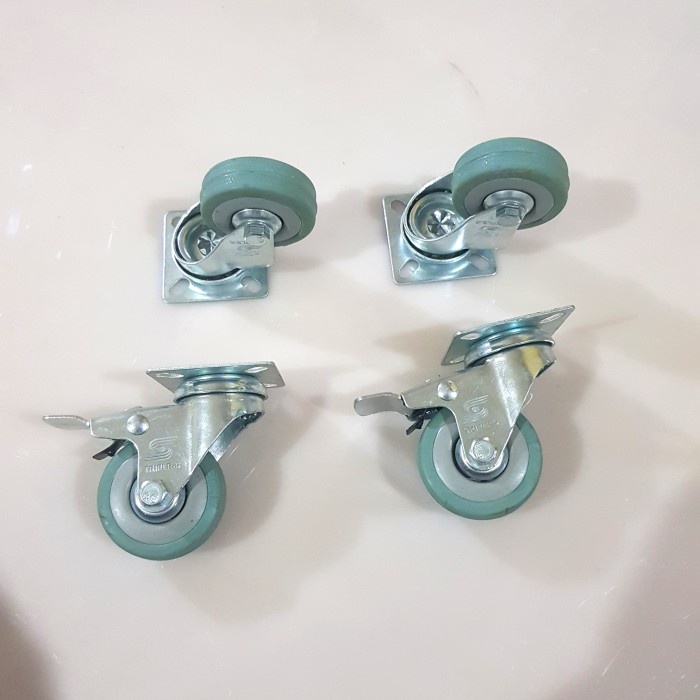 Jual Roda Rak / Lemari karet abu abu 2 inch ( 2muter+rem 2muter ...