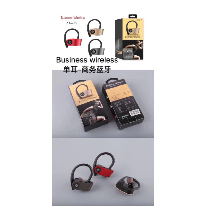 Jual headset AKZ-P1 Bluetooth hedset hanset handsfree hf | Shopee Indonesia