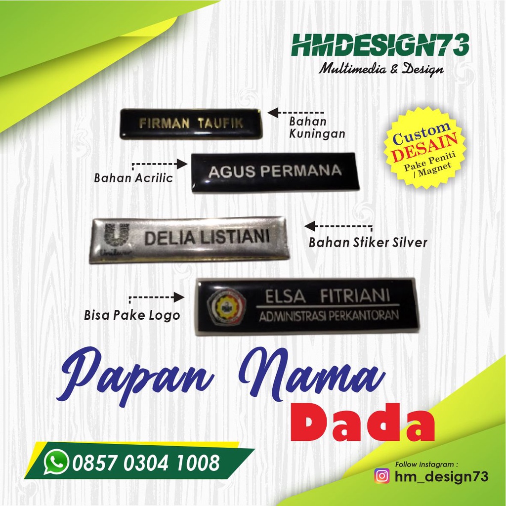 Jual PAPAN NAMA DADA ACRILIC / PAPAN NAMA PNS / PAPAN NAMA KADES ...