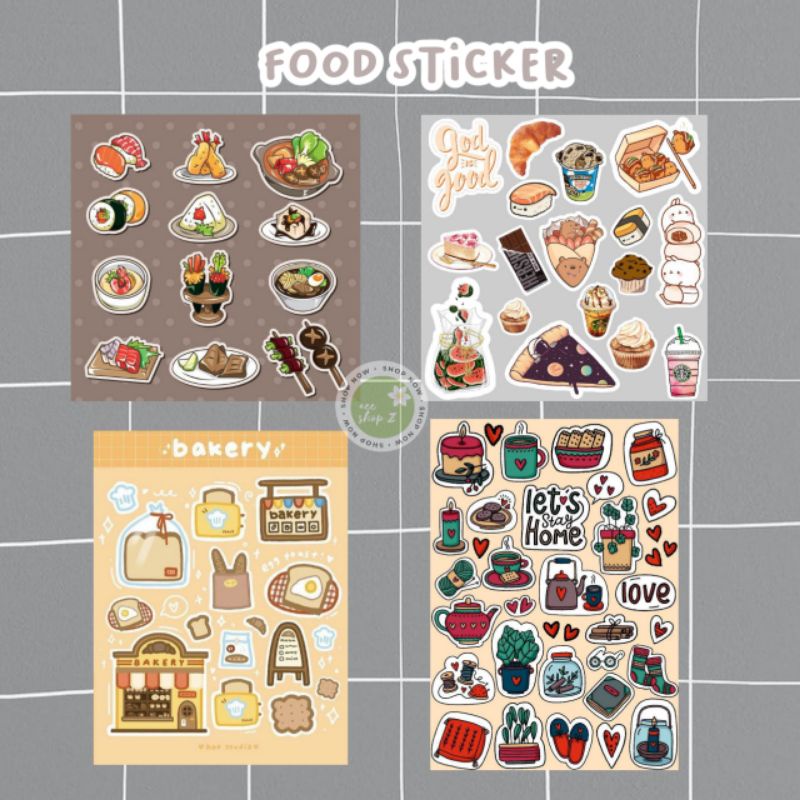 Jual Stiker makanan lucu | stiker aesthetic | stiker imut | Shopee ...