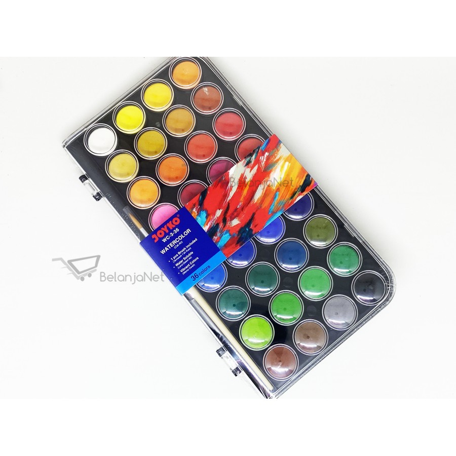 Jual Cat Air Watercolor Cake Joyko 36 Warna WC-3-36 | Shopee Indonesia