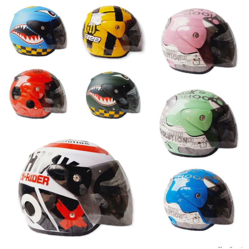 Jual PROMO Helm evo evolution dewasa beragam motif standar SNI | Shopee ...