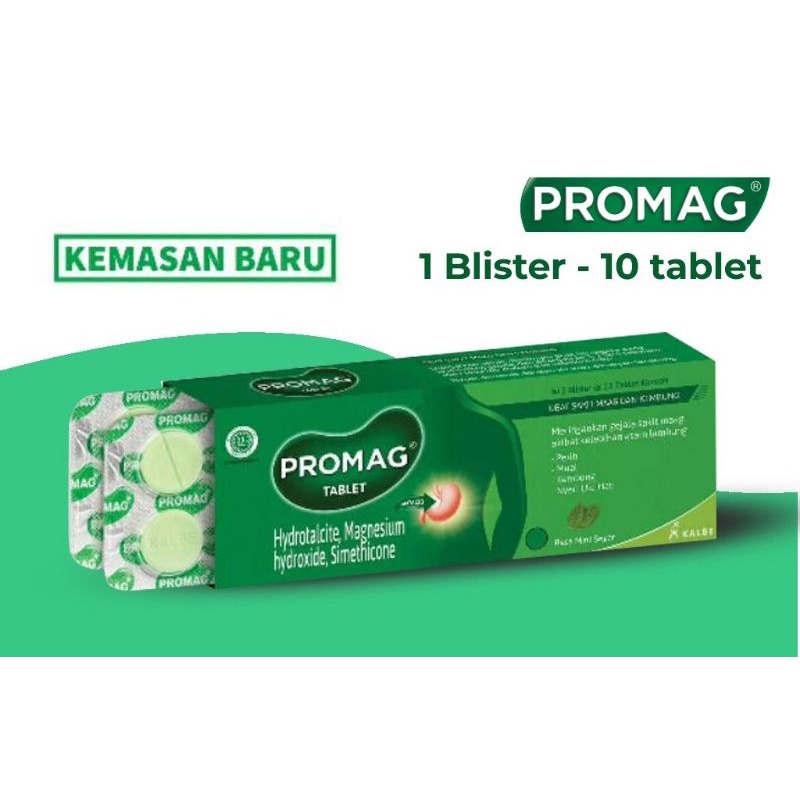 Jual Promag tablet obat kembung 1 blister isi 10 tablet | Shopee Indonesia