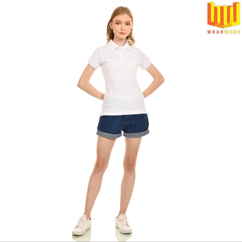 Jual WEAR WARE - Polo Shirt Wanita - Polo Shirt Putih WP002 | Shopee ...