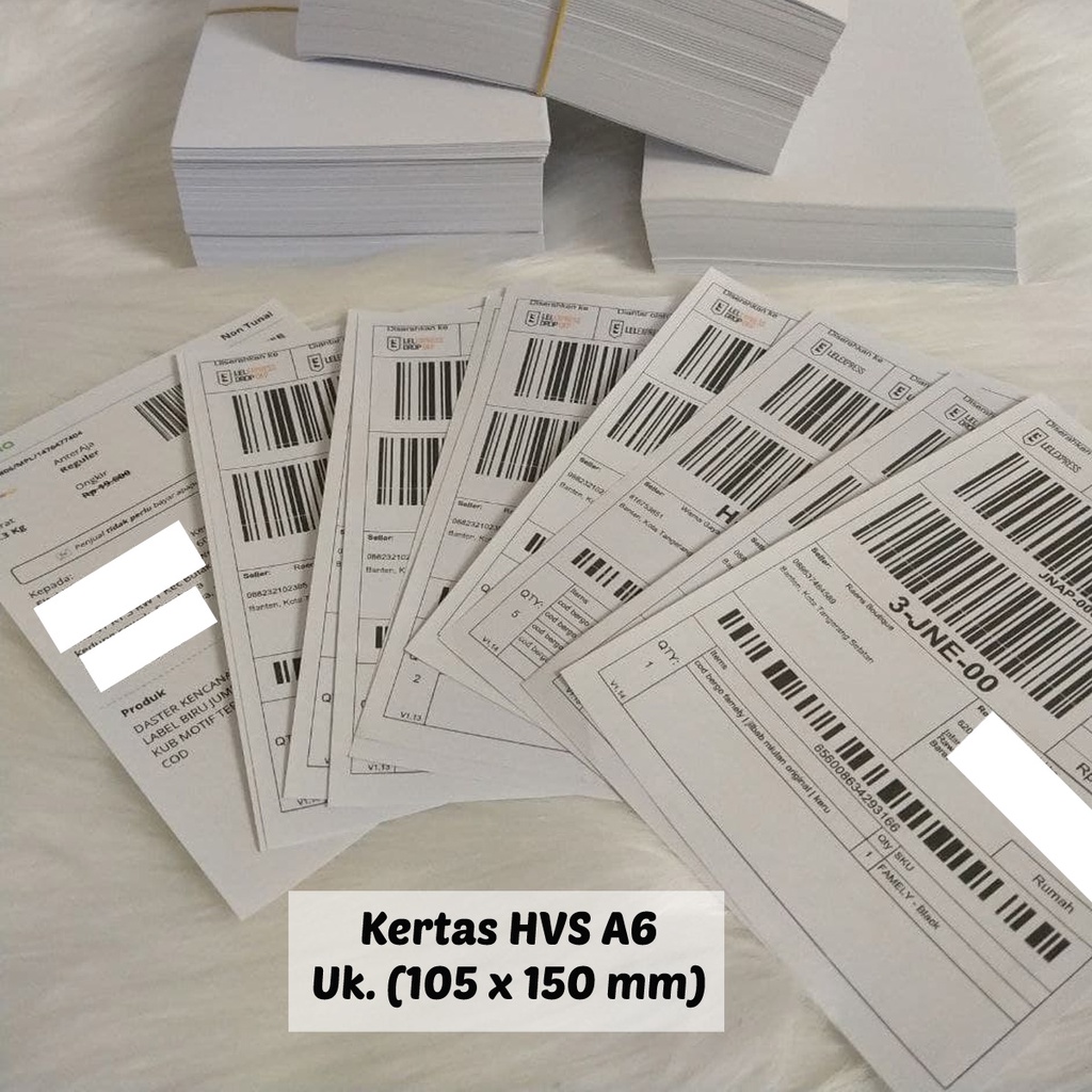 Jual [500 LEMBAR] READY STOCK KERTAS HVS A6 1 RIM 70 GSM | Kertas Label ...