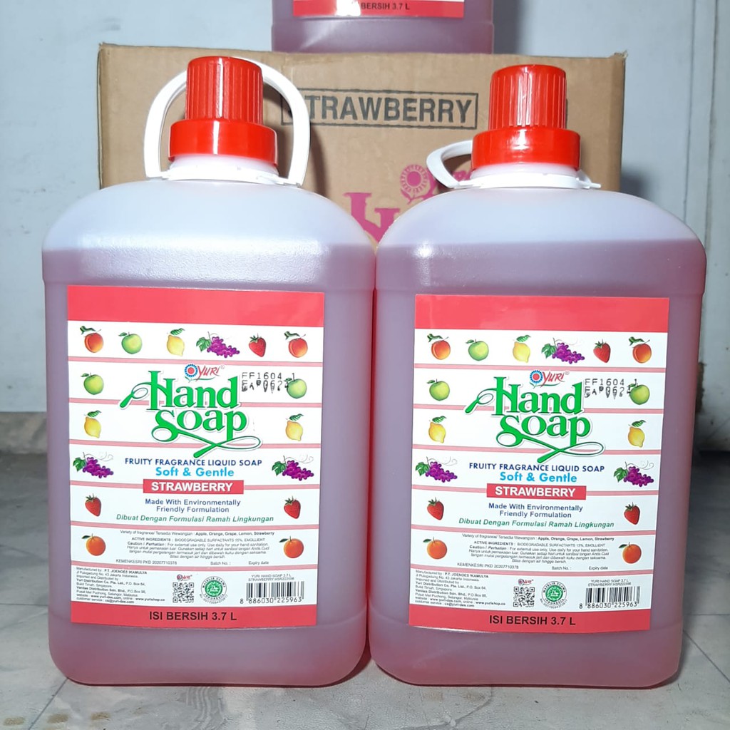Jual Yuri Hand Soap Galon 3.7 liter / Sabun Cuci Tangan Strawberry ...