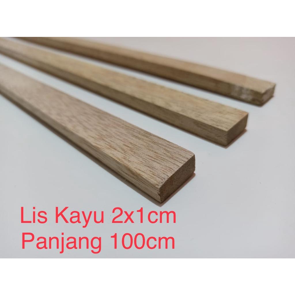 Jual Lis kayu ukuran 2x1 cm, panjang 100cm, 1x2 cm | Shopee Indonesia