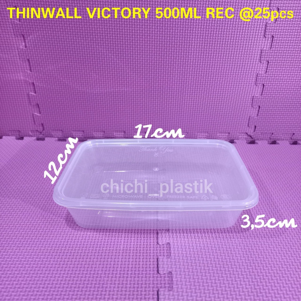 Jual Thinwall food container 500ml victory/ Kotak Makan Bening ...