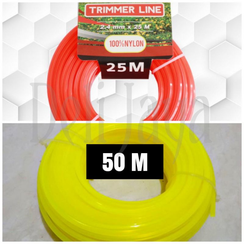 Jual Tali Senar Nilon Babat Potong Rumput 2.4mm 25m atau 50m | Shopee ...