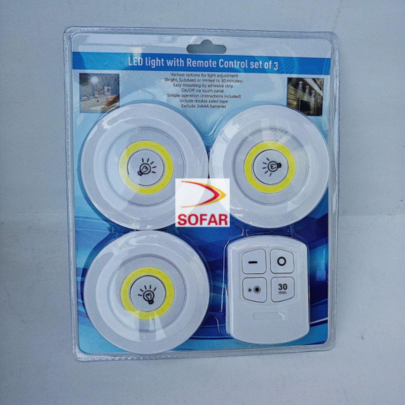 Jual Lampu Emergency LED Remote/Lampu Tempel Dengan Remot Puck Light ...