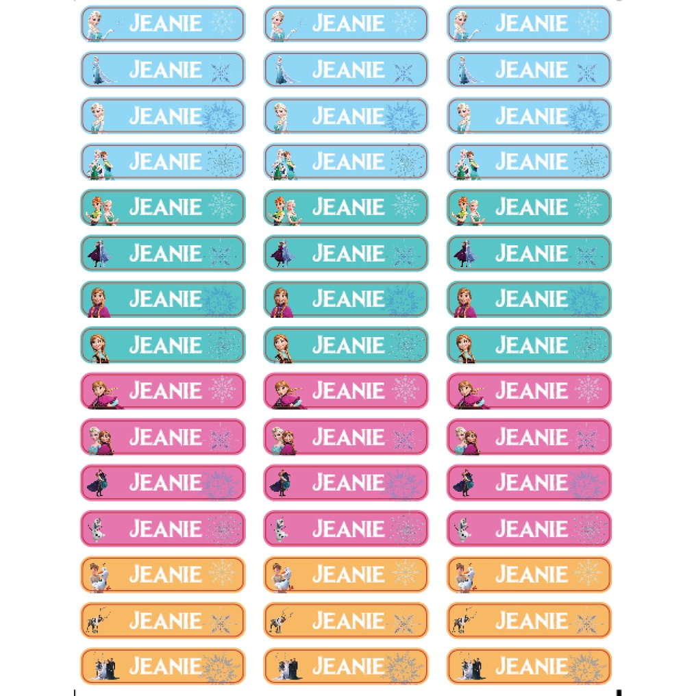 Jual Sticker Label Nama Anak Pensil FROZEN | Shopee Indonesia