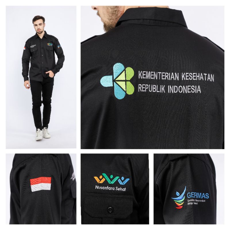 Jual PDH NUSANTARA SEHAT LENGAN PANJANG, PDH KEMENKES, PAKAIAN DINAS ...